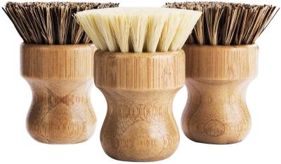 Cina la cucina rotonda di 3.15in sfrega il set di pennelli 3pcs che la spazzola di bambù 8cm del vaso si asciuga all'aria in vendita