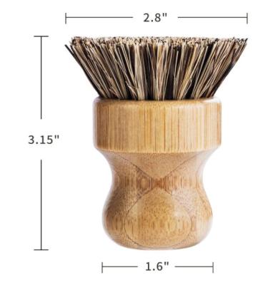 Cina la cucina rotonda di 3.15in sfrega il set di pennelli 3pcs che la spazzola di bambù 8cm del vaso si asciuga all'aria in vendita