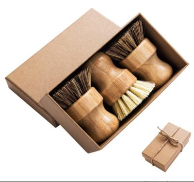 Cina la cucina rotonda di 3.15in sfrega il set di pennelli 3pcs che la spazzola di bambù 8cm del vaso si asciuga all'aria in vendita