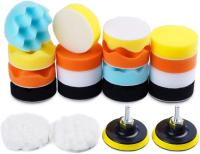 China Sponge Abrasive Buffing Pads For Drill 22PCS Red Blue Green for sale