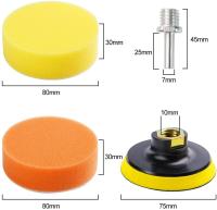 China Sponge Abrasive Buffing Pads For Drill 22PCS Red Blue Green for sale