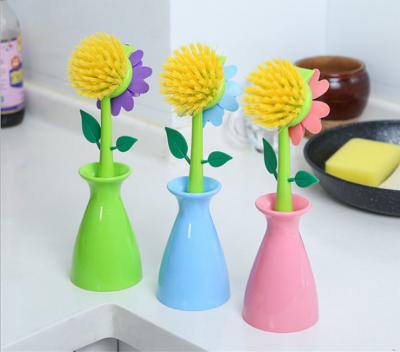 Cina Vaso di plastica del fiore della spazzola variopinta del piatto con il cuscinetto della spugna sostenibile in vendita
