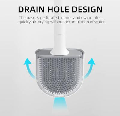 Cina Spazzola della toilette della maniglia ed insieme smontabili TPR del supporto per il bagno montato in vendita