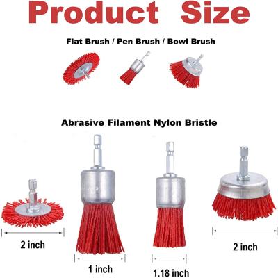Cina Set di pennelli abrasivo della ruota del cavo del filamento di nylon 10 pacchetti in vendita
