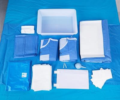 China Disposable Surgical Packs with High Absorbency Materials Ultrasonic Seam Technology and Reinforced at Critical Zones for sale