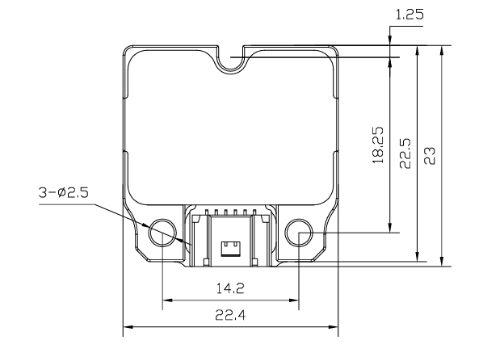 LKF-MSU102 MEMS Inertial Measurement Unit outline structure diagram view 1