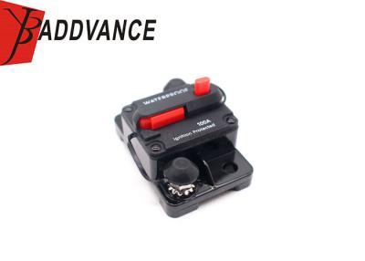 China 100A Waterproof High Amp Dual Stud Manual Reset Circuit Breaker With Switch (Black) for sale