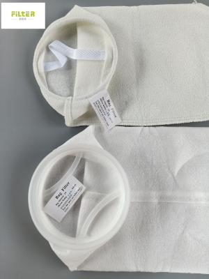 China Polypropylene Polyester 100 Micron Filter Bag With Hot Melt / Sewing Thread for sale