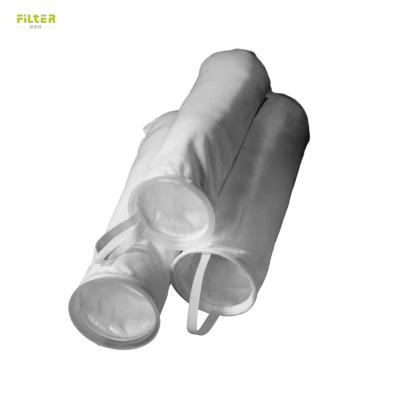China Hot Melt NMO Liquid Filter Bag Plastic Ring Top And Arc Shape Bottom for sale