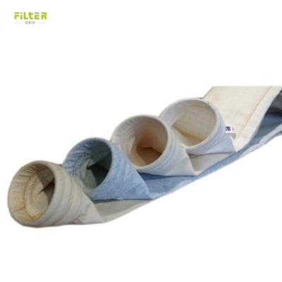 China Non-ferrous Melting Fiberglass Filter Bag with PTFE Dipping Treatment and Heat-set for High Temperature Filtration for sale