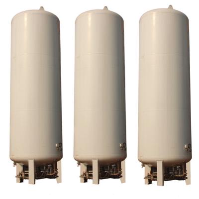 China Vacuum insulated low temperature liquid oxygen tank with white color for sale