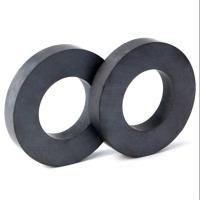 China Wind Generators Customized Magnetic Large Ring Round Black Ferrite Magnet For Speaker for sale