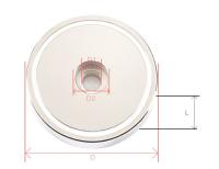 China Customized D16 D25 D48 Pot Shape Strong Cup Magnet with Countersunk Hole Base Magnet for sale
