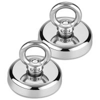 China Strong Neodymium Pot Magnet with Countersunk Hole and Moulding Processing Service for sale