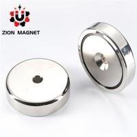 China Strong Neodymium Pot Magnet with Countersunk Hole and Moulding Processing Service for sale