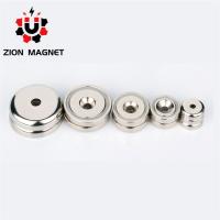 China Strong Neodymium Pot Magnet with Countersunk Hole and Moulding Processing Service for sale