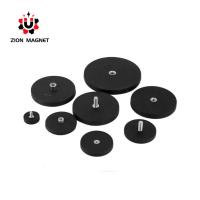 China Industrial Magnet Pot Shape Ndfeb Magnet with Rubber Coating and External Thread for sale