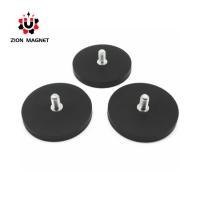 China Industrial Magnet Pot Shape Ndfeb Magnet with Rubber Coating and External Thread for sale