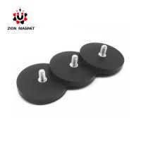 China Industrial Magnet Pot Shape Ndfeb Magnet with Rubber Coating and External Thread for sale