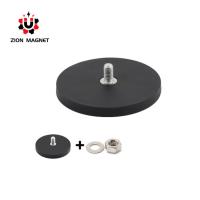 China Industrial Magnet Pot Shape Ndfeb Magnet with Rubber Coating and External Thread for sale