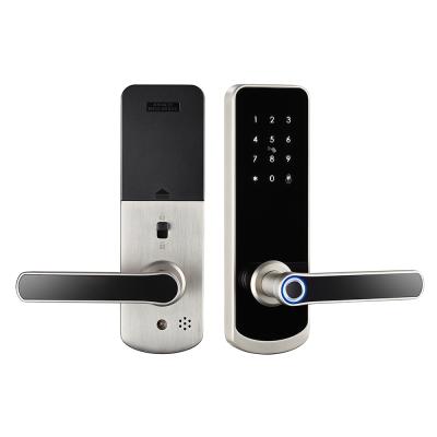 China 304 stainless steel handle and tuya zinc alloy European popular luxury smart home digital door panel lock for sale