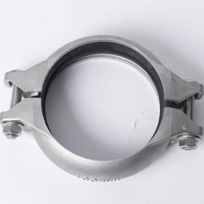 China 304 Stainless Steel Grooved Coupling Clamp for Equal Fittings in HVAC Systems for sale