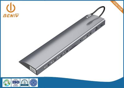 China USB Connector Machining Aluminum Shell 6 In 1 Docking Station Adapter USB Multiport Hub for sale