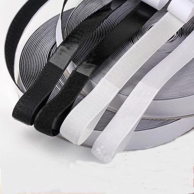 China 20mm Self Adhesive Hook And Loop Tape Black  2 Inch Rolls Hot Melt Glue for sale
