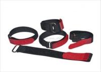 China Adjustable Nylon Hook and Loop Strap with Plastic Buckle 50cm Long Reusable Cable Tie for sale