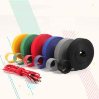 China Double Sided Self Locking Nylon Cable Tie Roll 3/4in Width 50pcs Reusable Hook and Loop Straps for sale