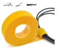 China Self Locking 25m/roll Hook And Loop Cable Tie ROSH 2.5cm width for sale