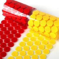 China Colored Industrial 18mm Hook and Loop Dots Double Side Sticky Adhesive Coins 2.7kg Hold for sale