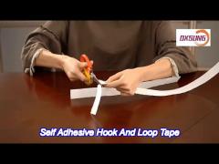 strong sticky self adhesive hook and loop tape 100% nylon back gule fasteners hook and loop
