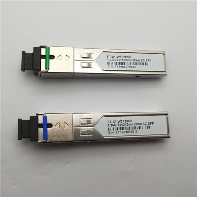 China Fiber Module 1.25Gbps SFP Transceiver, Bidi Singlemode Single Fiber LC  1310/1550NM 20KM for sale