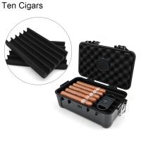 China Lightweight Plastic Cigar Case Rectangular Design Holds Up To 10 Cigars for sale