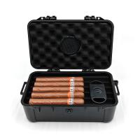 China Lightweight Plastic Cigar Case Rectangular Design Holds Up To 10 Cigars for sale