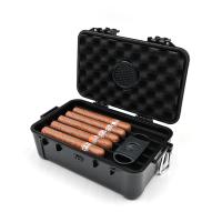 China Lightweight Plastic Cigar Case Rectangular Design Holds Up To 10 Cigars for sale