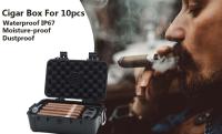 China Lightweight Plastic Cigar Case Rectangular Design Holds Up To 10 Cigars for sale