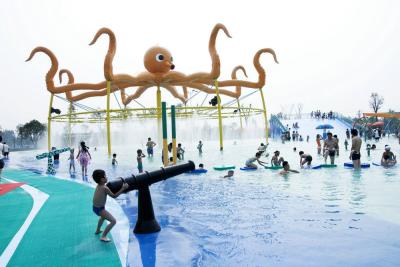 China patio del agua del espray del pulpo de los juguetes de la piscina de agua de la historieta de los niños y de los adultos del amarillo de 3M en venta