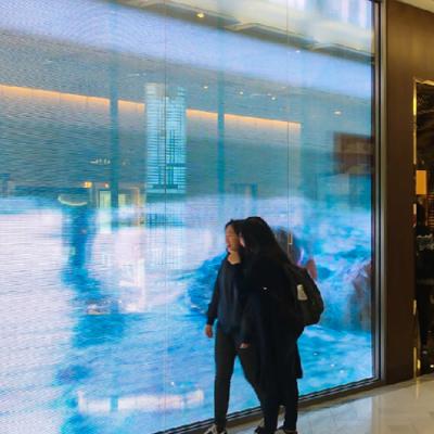 China P6 transparent LED screen display 1000*500mm LMS-Mesh better heat dissipation for sale