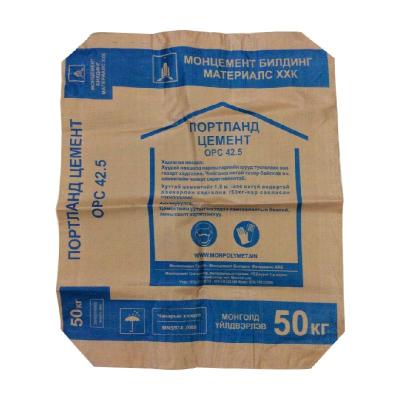 China 80GSM Empty PP Cement Bags Woven 50KG Valve Cement Bag Square Top With Valve for sale