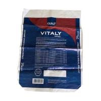 China Woven PP Block Bottom Bag 70-100 GSM with BOPP Printing for Animal Feed and Fertilizer Packaging for sale