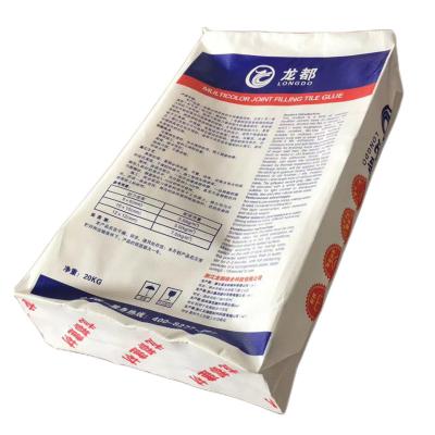 China Fliesen-Kleber-Plastik-BOPP gesponnene Taschen-Baumaterial-Verpackentasche 20kg 25kg zu verkaufen