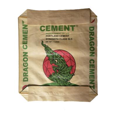 China Surface Handling Poly Woven Valve Bag for Cement 25 KG 40 KG 50 KG Moisture Proof and Multi-color Printing for sale