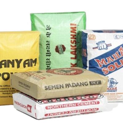 China Woven Polypropylene Laminated Tubular Valve Bag For 50kg Square Bottom Cement Bag Surface Printing 100% Virgin Polypropylene for sale