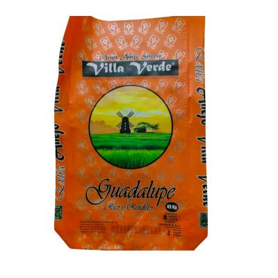 China BOPP Laminated PP Woven Bag Open Mouth Block Bottom Bag for Rice 20KG 25KG 50KG for sale