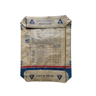 China AD Star PPW Laminated 50kg Cement Bag Square Bottom Coated Plastic Woven Valve Bag for sale