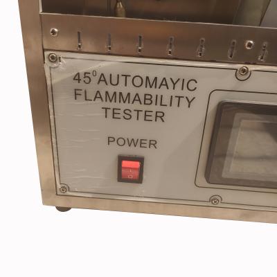 China 220V fábrica do verificador da inflamabilidade da máscara da máquina de testes da combustão de matéria têxtil de 45 graus à venda