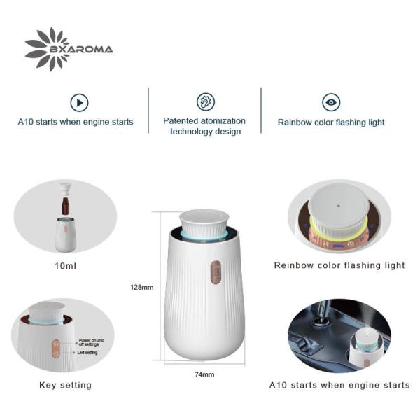 Diffusore di aroma a batteria da 72 ore - ricaricabile e senza acqua per auto / ufficio (3 modalità di spruzzatura)