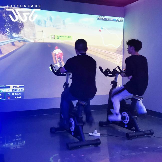 AR Sports Bike interactive gaming system in action